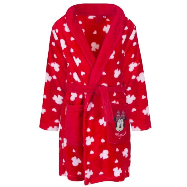 Minnie Mouse Dressing Gown Girls Disney Minnie Mouse Bathrobe Age 3-8 ...