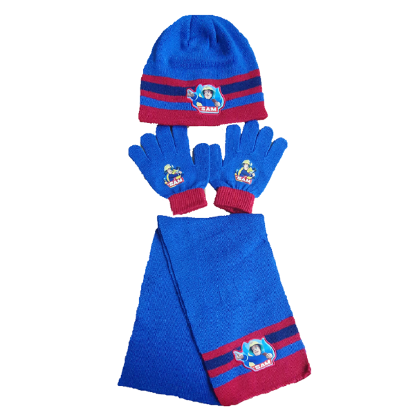 Fireman Sam Hat Gloves & Scarf Set Kids Fireman Sam Winter Hat Set Age ...