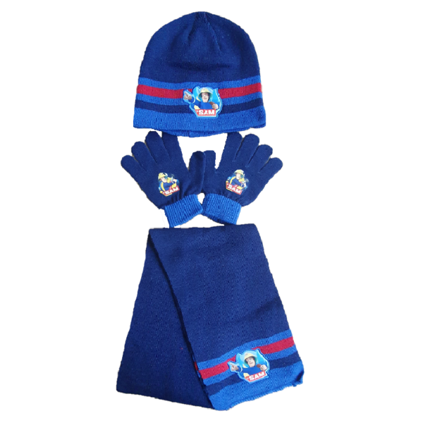 Fireman Sam Hat Gloves & Scarf Set Kids Fireman Sam Winter Hat Set Age ...
