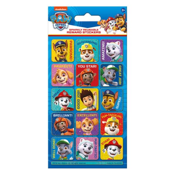 Paw Patrol Reward Stickers Paw Patrol Sparkly Reusable Reward Stickers ...