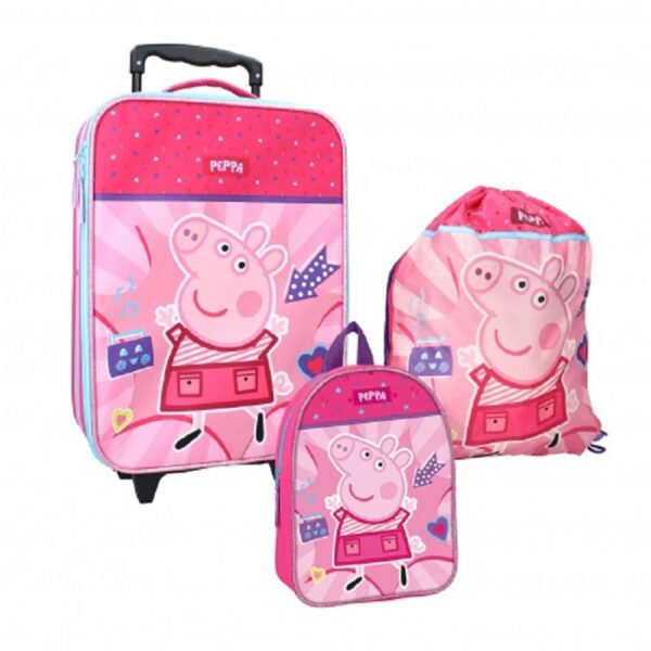 Peppa Pig Trolley Set Kids Peppa Pig Suitcase Backpack & Gym Bag Set ...