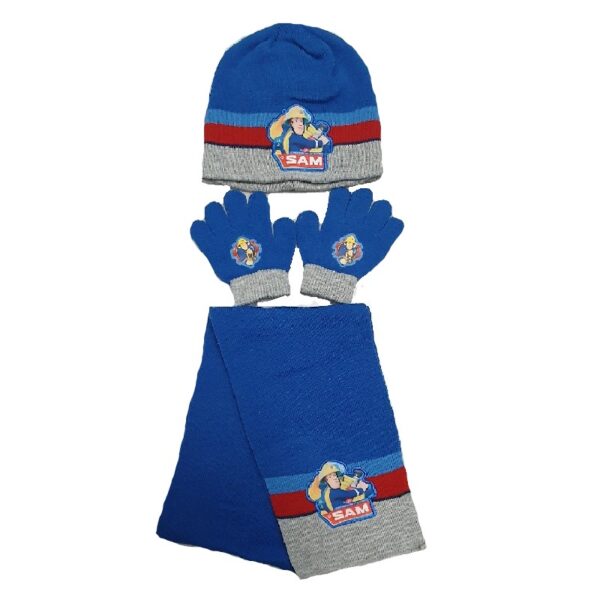 Fireman Sam Hat Gloves & Scarf Set Boys Winter Fireman Sam Hat Set Age ...