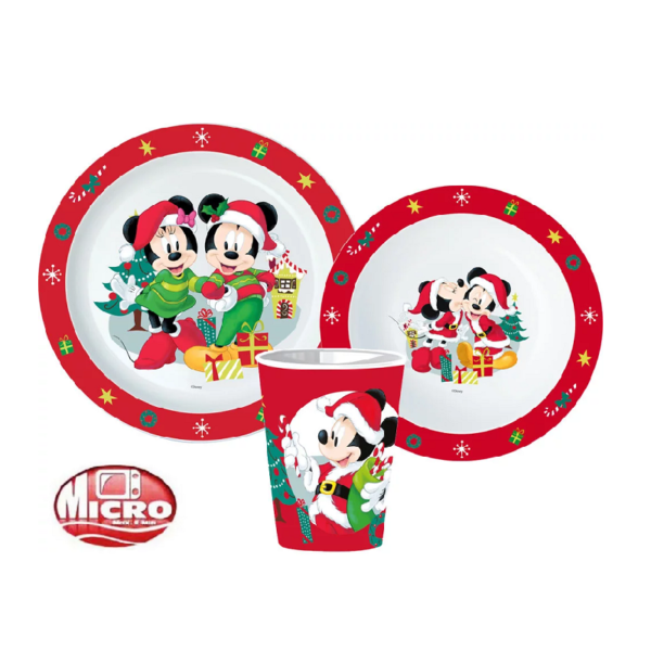 Mickey & Minnie Mouse Dinner Set Kids Disney Minnie & Mickey Christmas ...