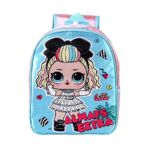 LOL Backpack Girls LOL School Bag Satin Always Extra Pink Size 31 x 24 ...