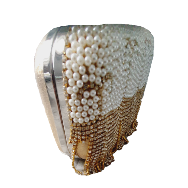 Ladies Diamante Clutch Bag Women's Pearl & Diamante Hard Case Handbag ...