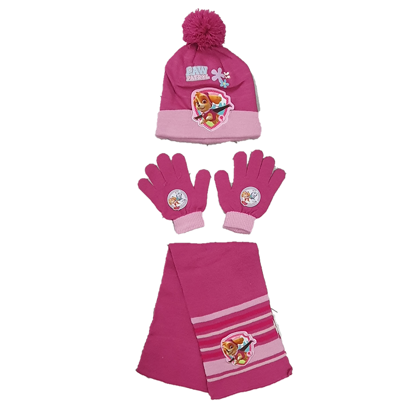 Paw Patrol Hat Gloves & Scarf Set Girls Paw Patrol Winter Hat Set Age 3 ...
