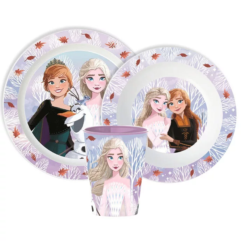 Frozen Dinner Set Girls Autumn Leaves Disney Frozen 3 Piece Dinner Set ...