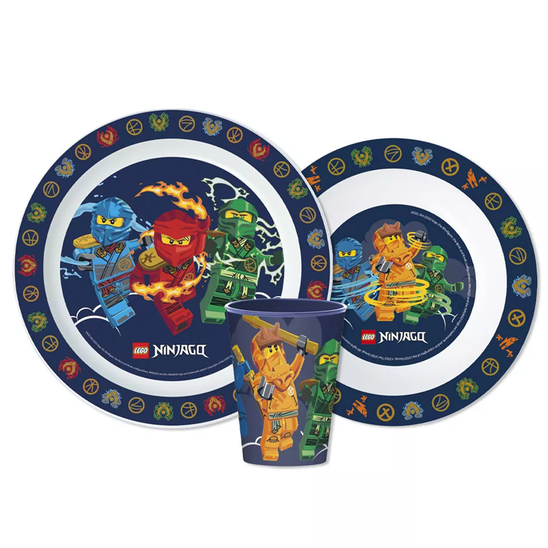 Lego Ninjago Dinner Set Kids Lego Ninjago 3 Piece Dinner Set Plate Cup ...